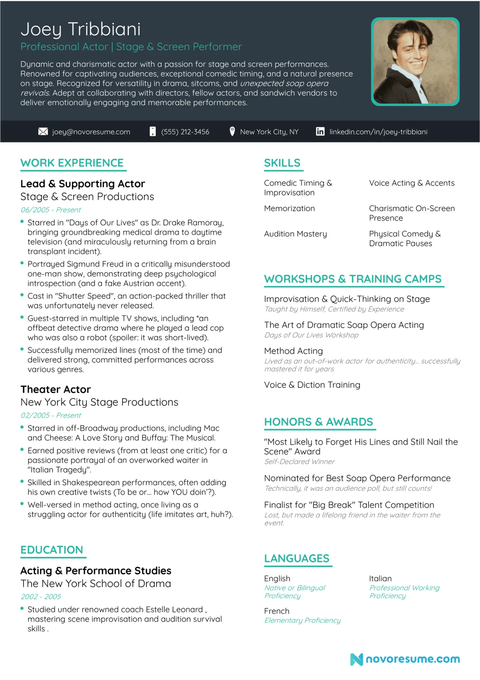 Actor Resume Example for 2026 [W/ Detailed Guide & Free Templates]