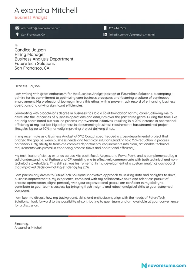 60+ Cover Letter Examples in 2026 [For All Professions] | Novoresume