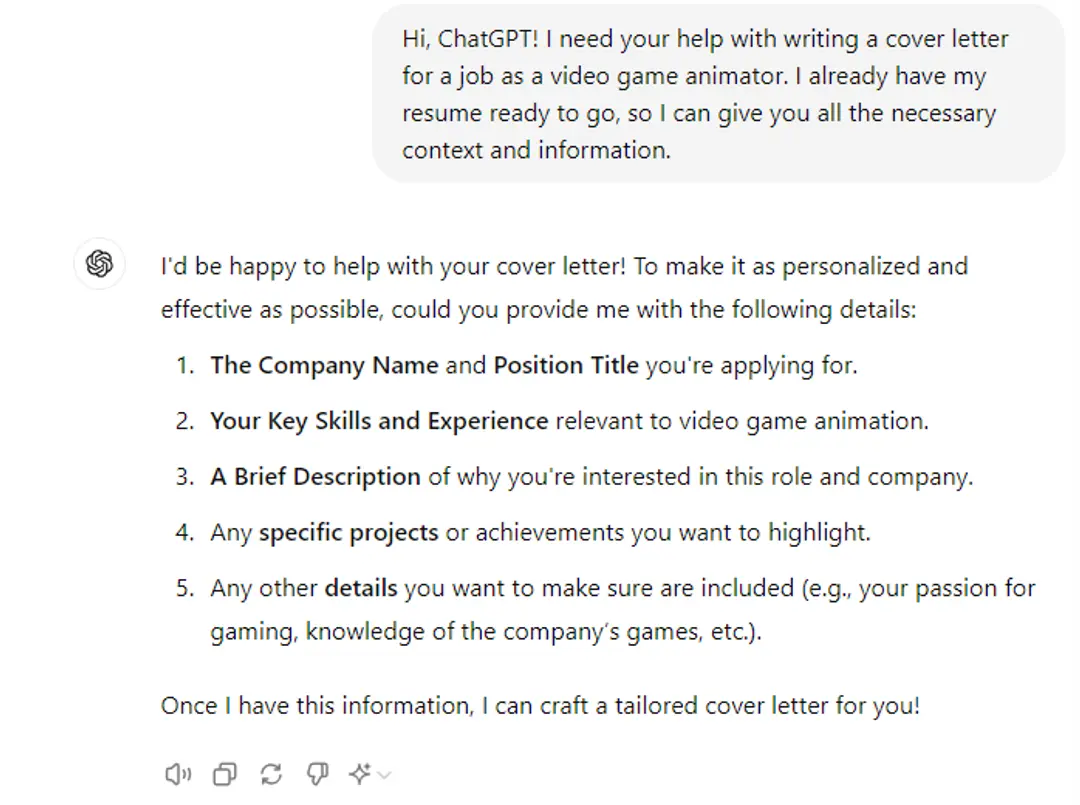 How to Create a Cover Letter with ChatGPT [Guide for 2026] | Novoresume
