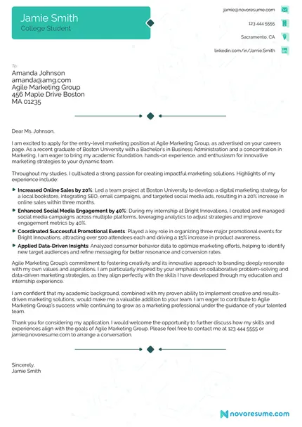 Write An Entry-Level Cover Letter (Examples, Tips & Template)