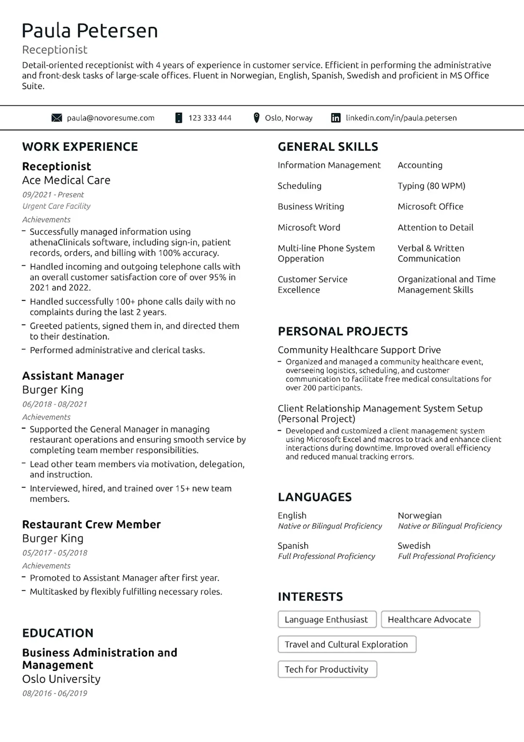 CV Examples & Guides for All Jobs [75+ Examples for 2025] | Novoresume