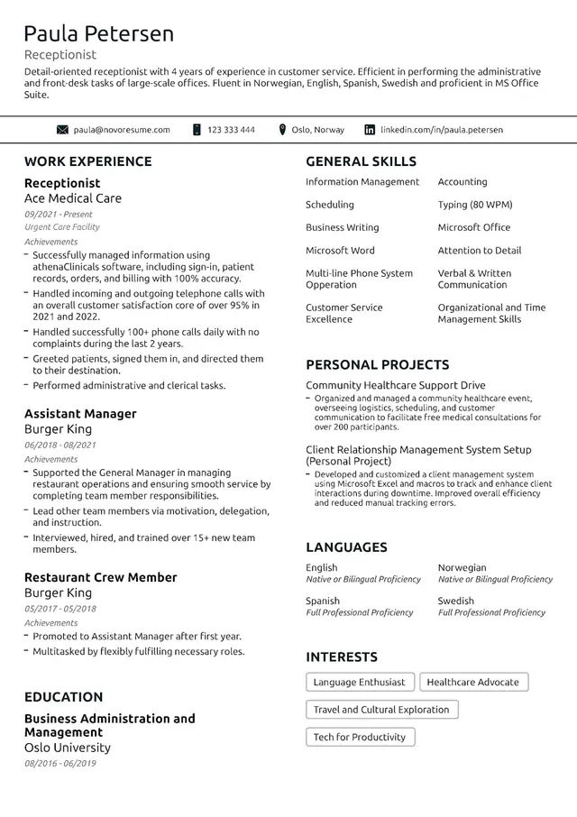 CV Examples & Guides for All Jobs [75+ Examples for 2025] | Novoresume