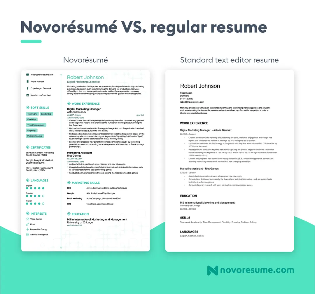 European CV Format | Full Guide & Tips for 2025 | Novoresume