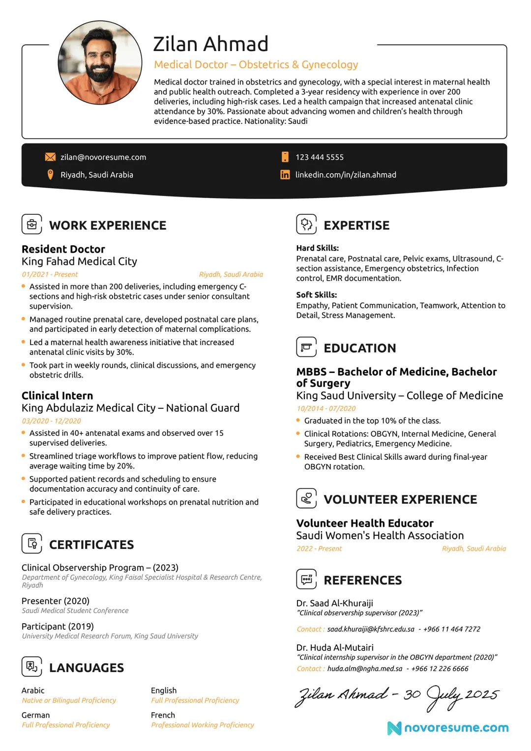 How to Write a German CV | Full Guide with Examples for 2025 | Novoresume