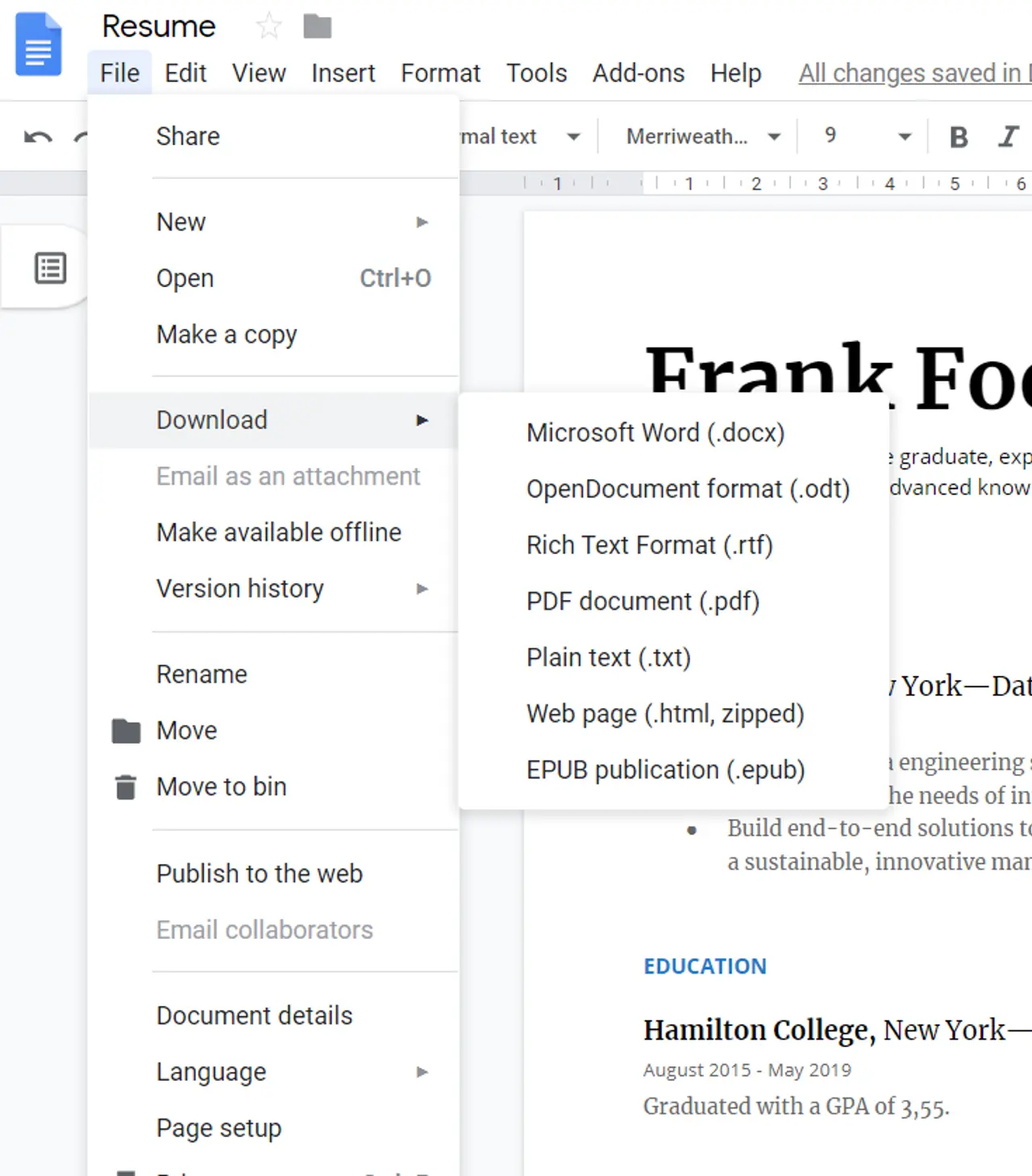 20+ Google Docs Resume Templates for 2025 [Download Now] | Novoresume