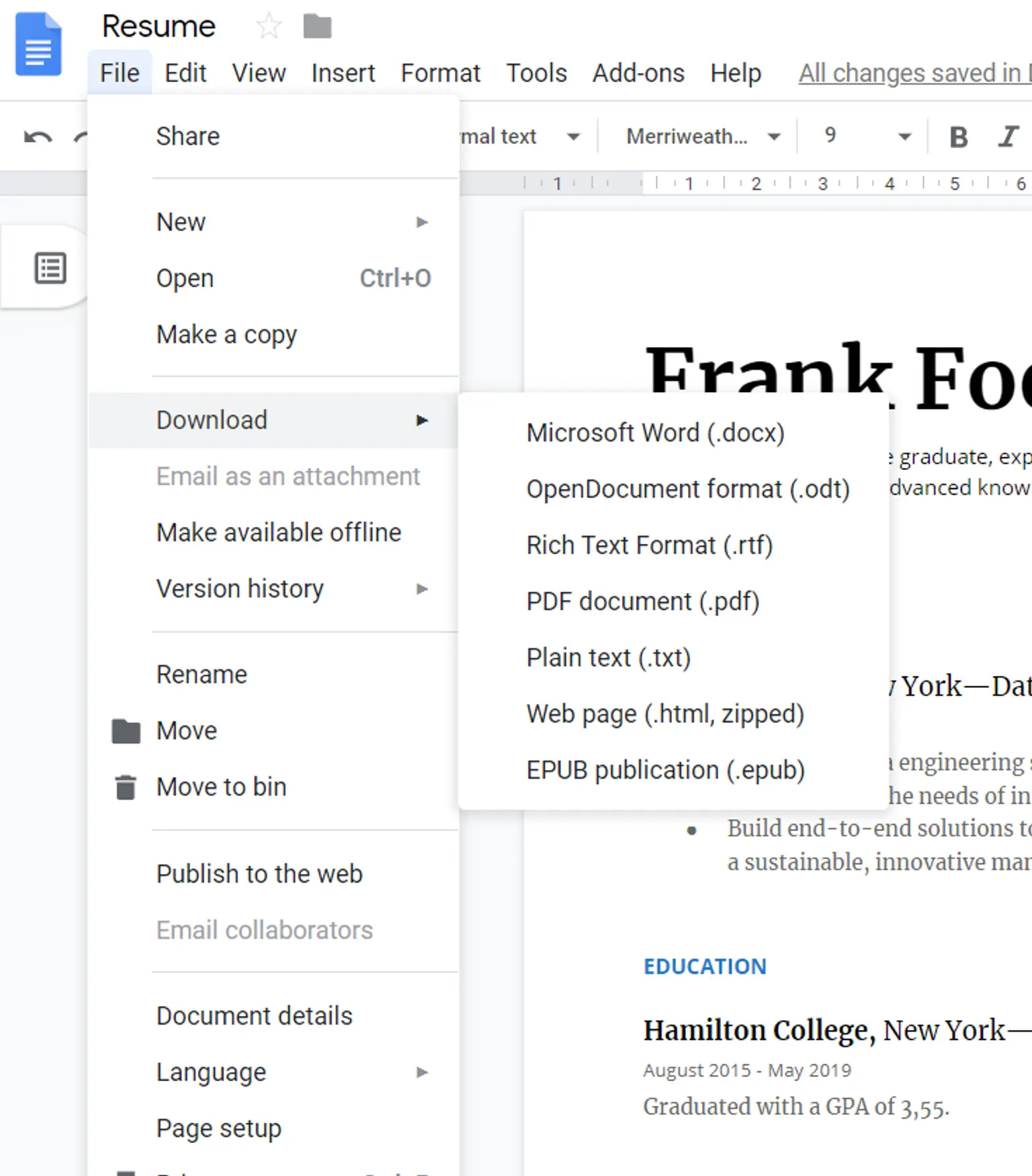 20+ Google Docs Resume Templates for 2025 [Download Now] | Novoresume