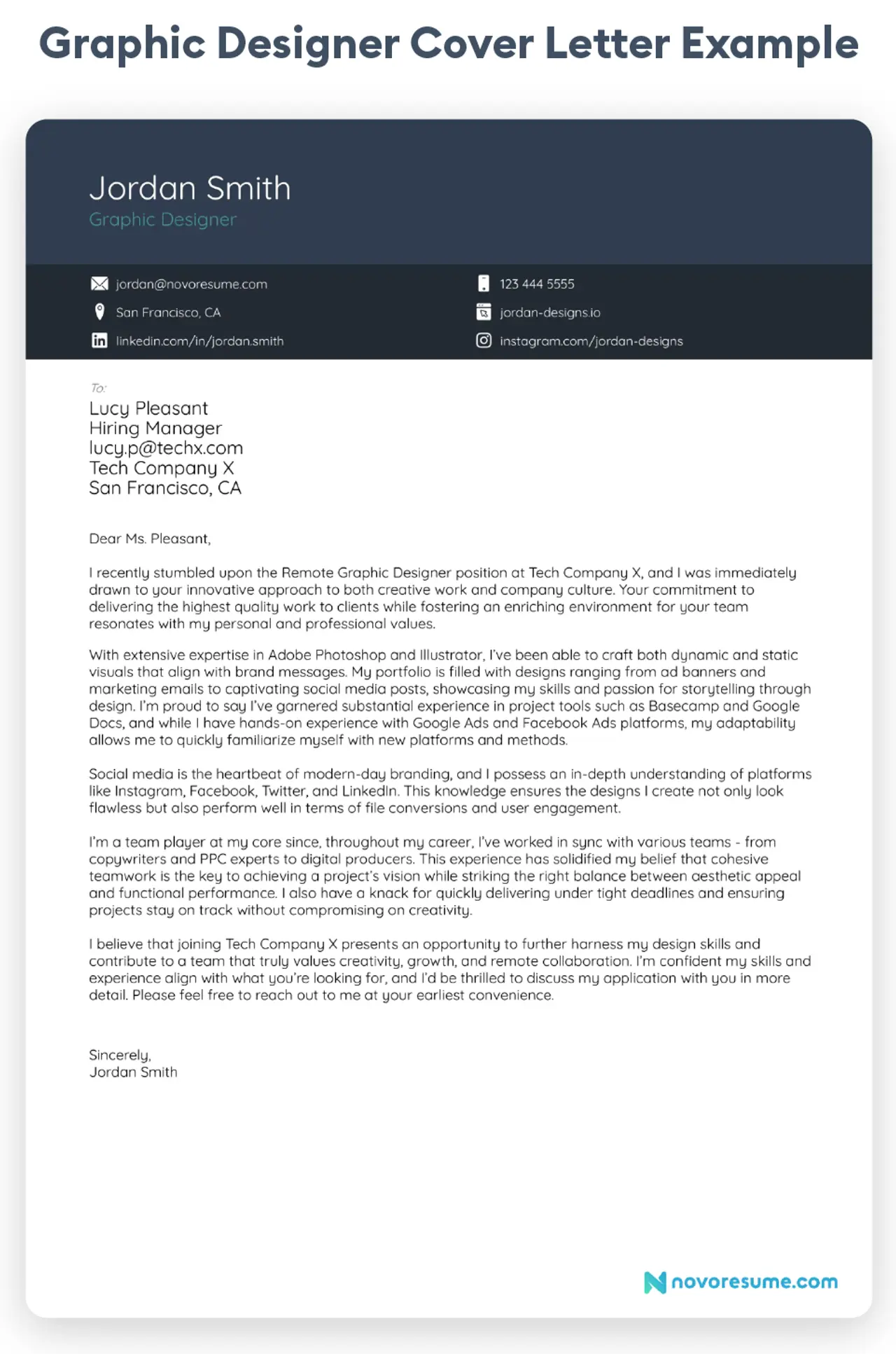 Graphic Designer Cover Letter Example (w/ Tips for 2026)