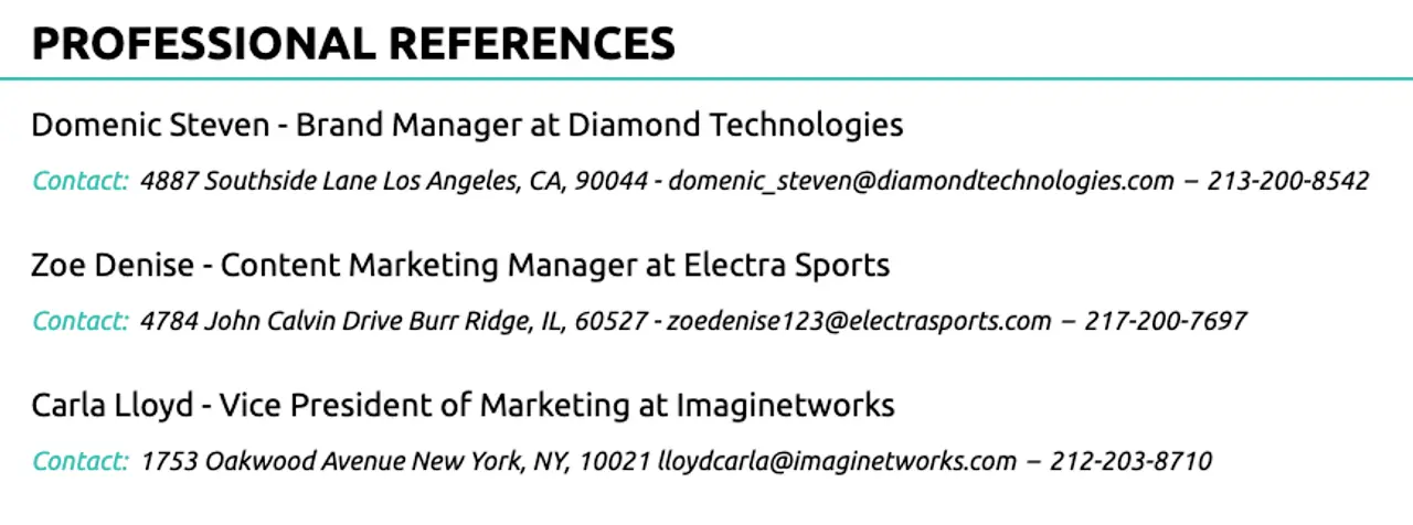How to List References on a Resume [w/ Examples]