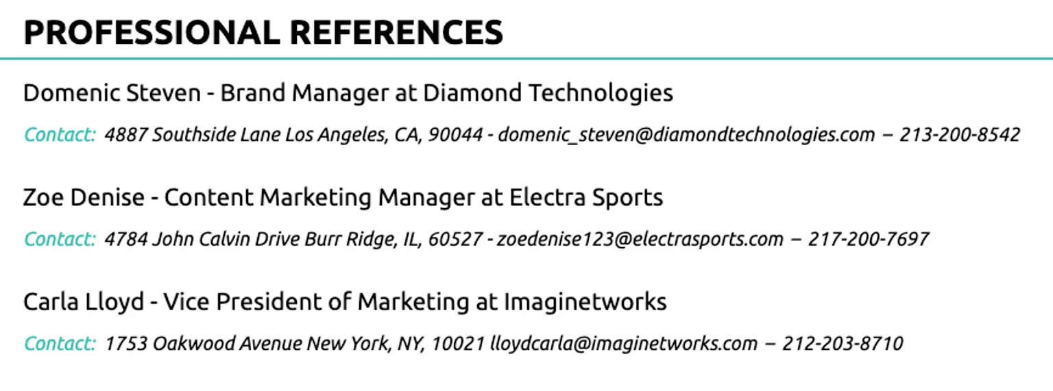 How to List References on a Resume [w/ Examples] | Novoresume