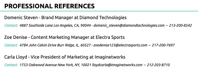 How to List References on a Resume [w/ Examples] | Novoresume