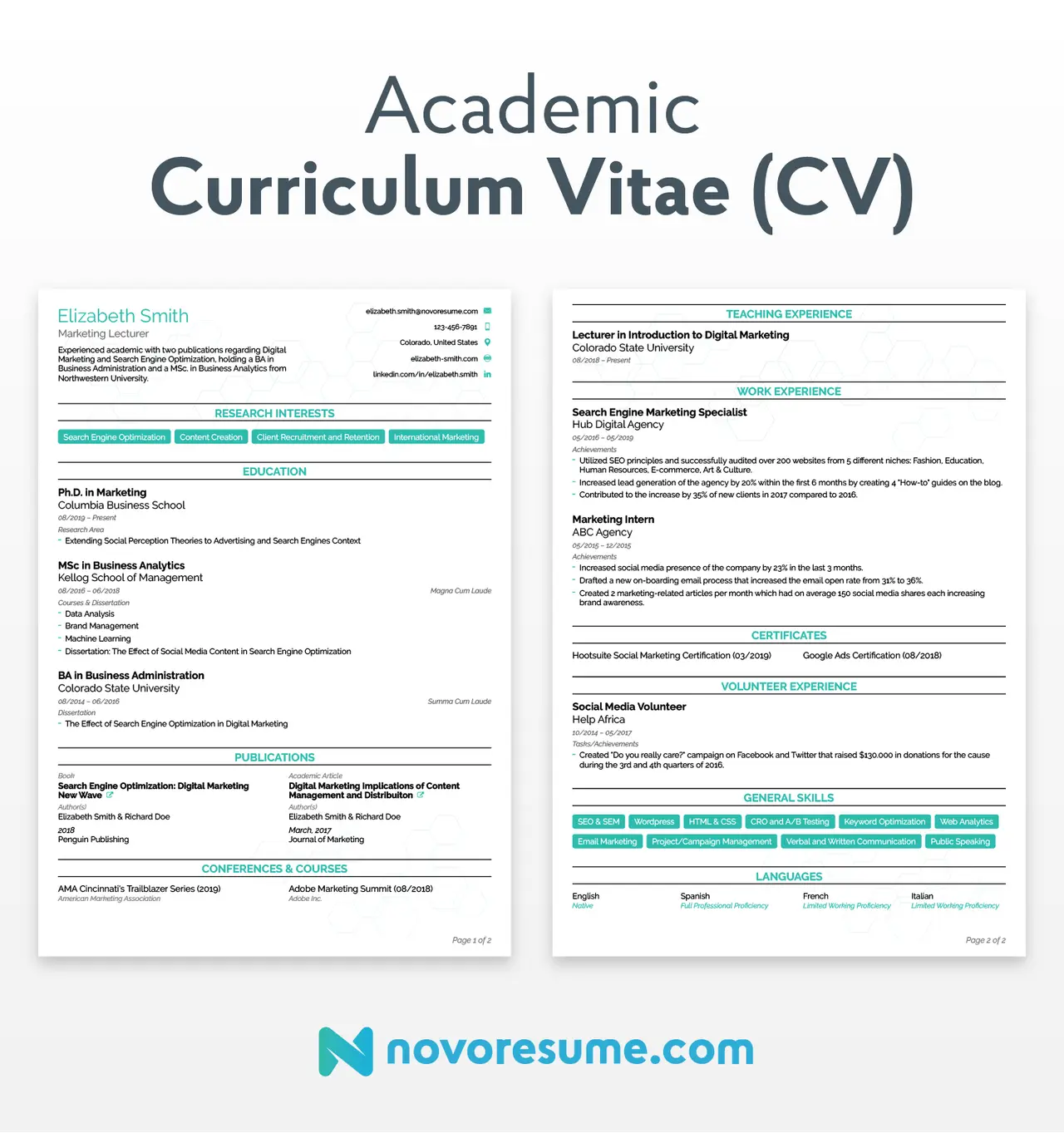 Academic CV Example for 2025 [Full Guide, Free Template + Tips ...