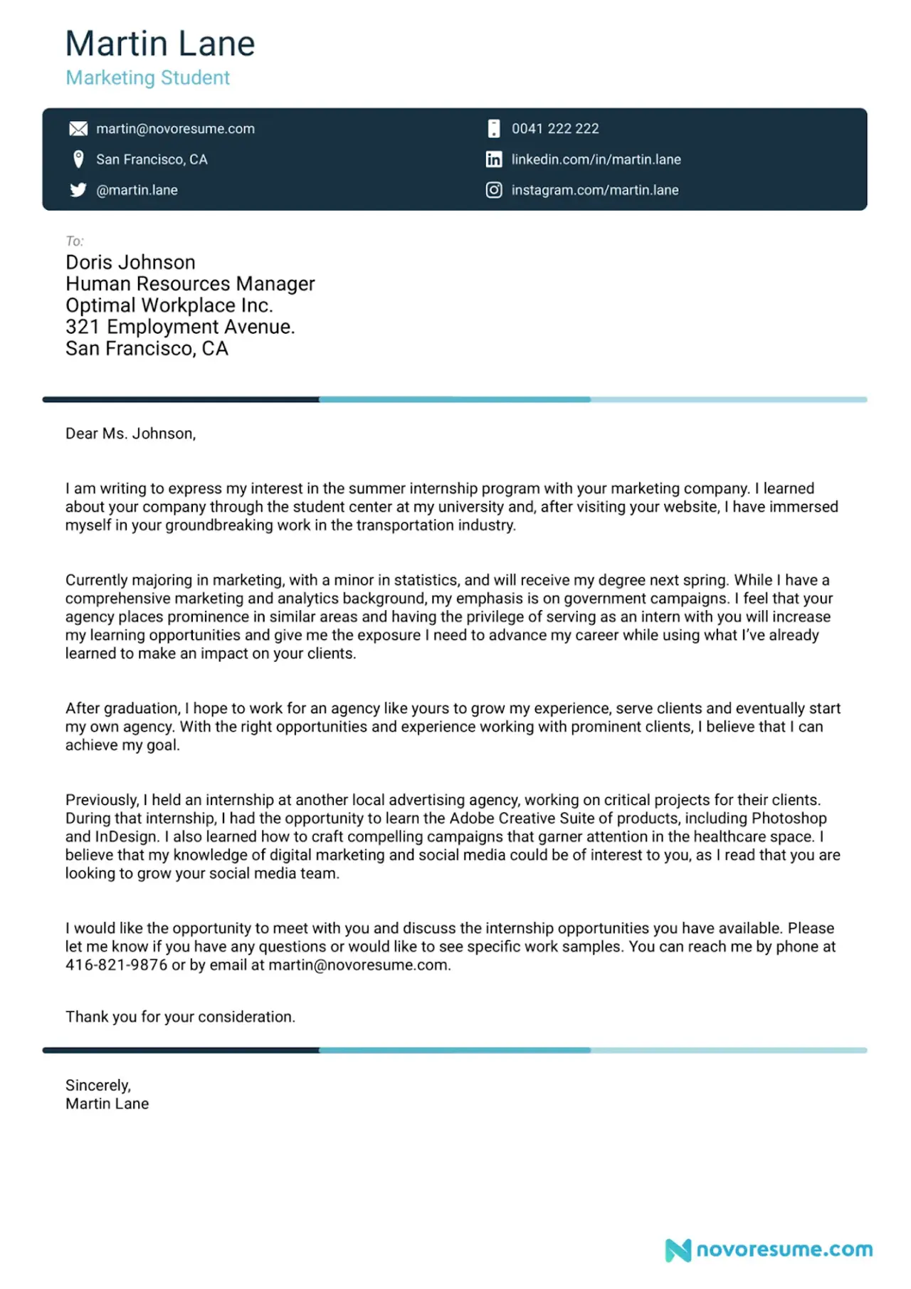 How to Write a Resume Cover Page That Stands Out | Novoresume