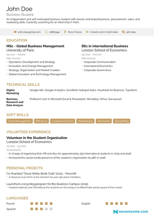 How to Write an Internship Resume [w/ Examples]