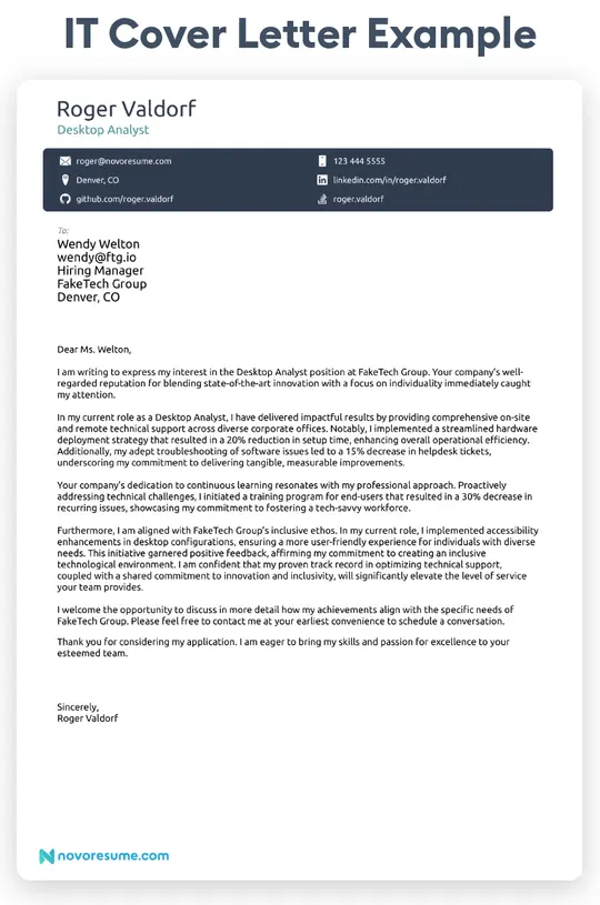 IT Cover Letter Example (w/ Templates & Tips)