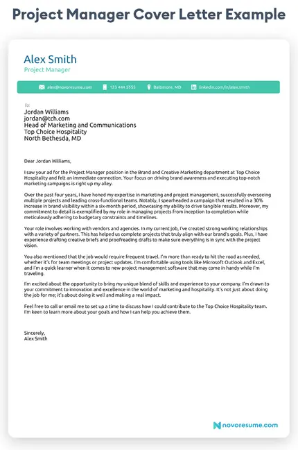 Project Manager Cover Letter Example (W/ Guide!)