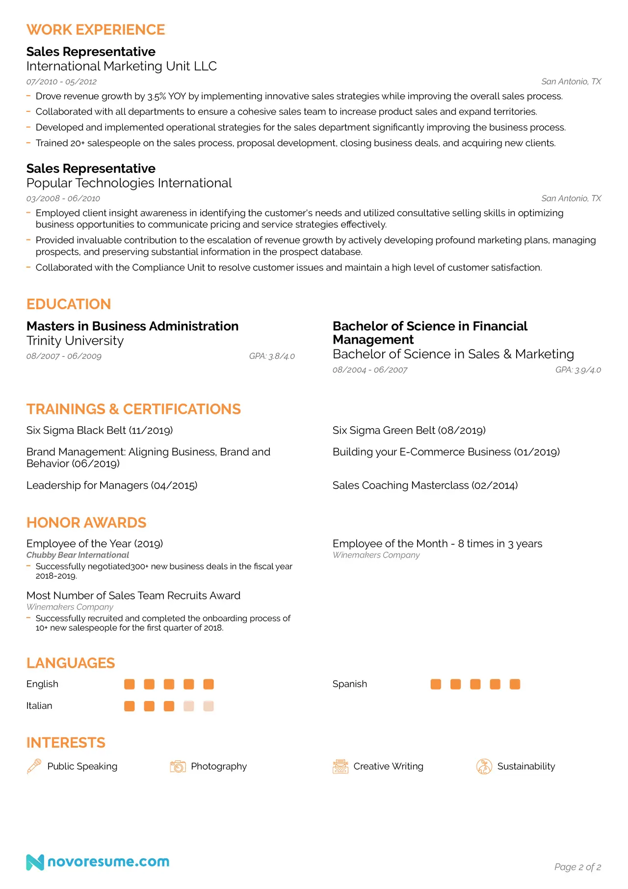 Sales Resume - Example & Writing Guide for 2026