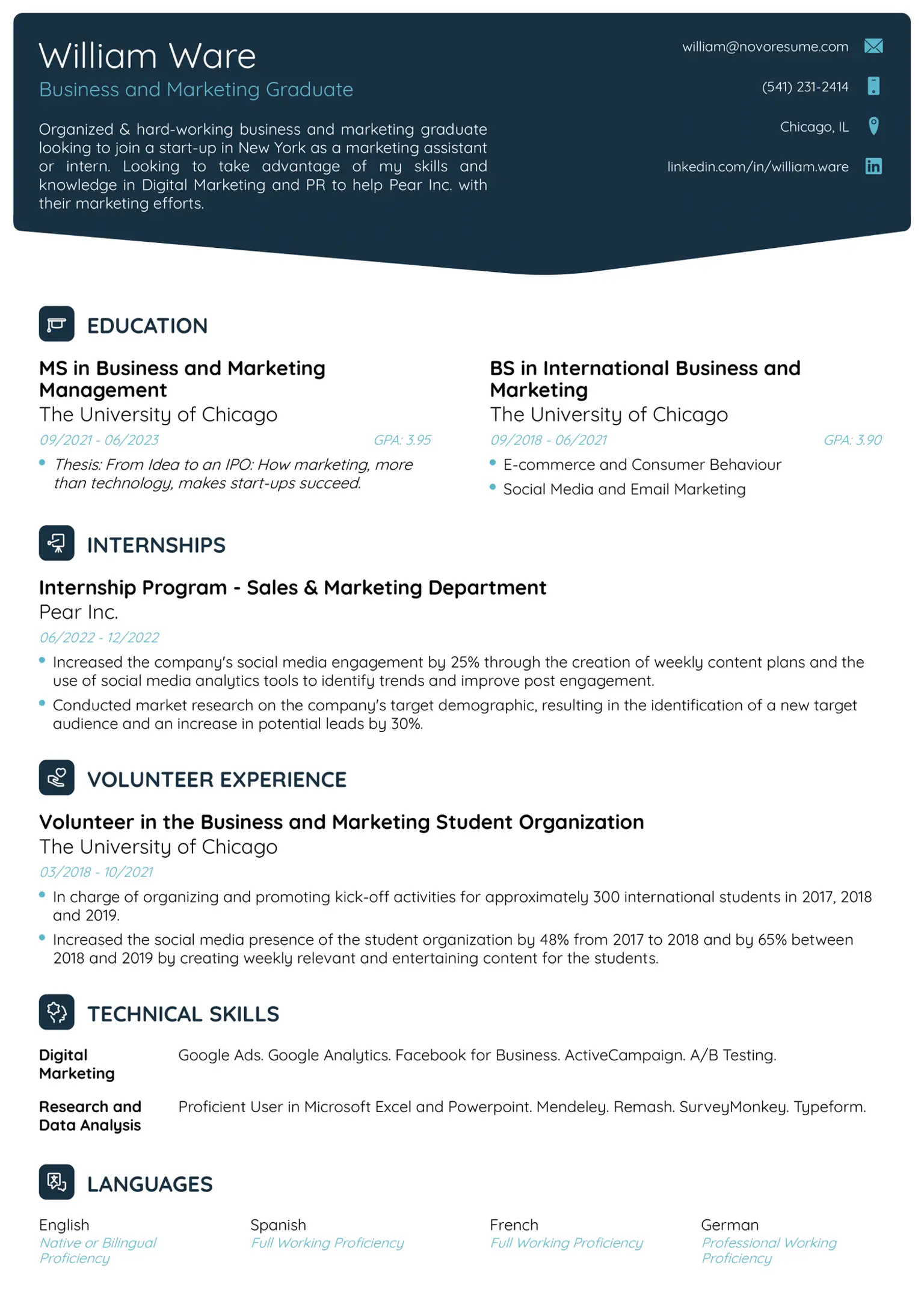 11+ Best Student Resume Templates (W/ Examples & Resources) | Novoresume