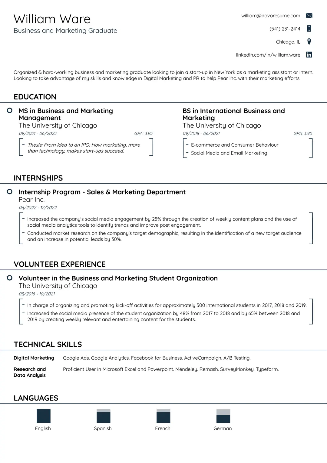 11+ Best Student Resume Templates (W/ Examples & Resources) | Novoresume
