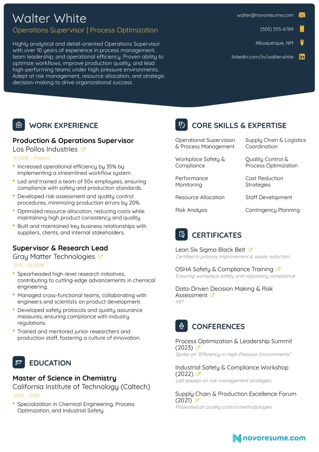 Supervisor Resume Example for 2026 [Tips & Skills to Land the Job]