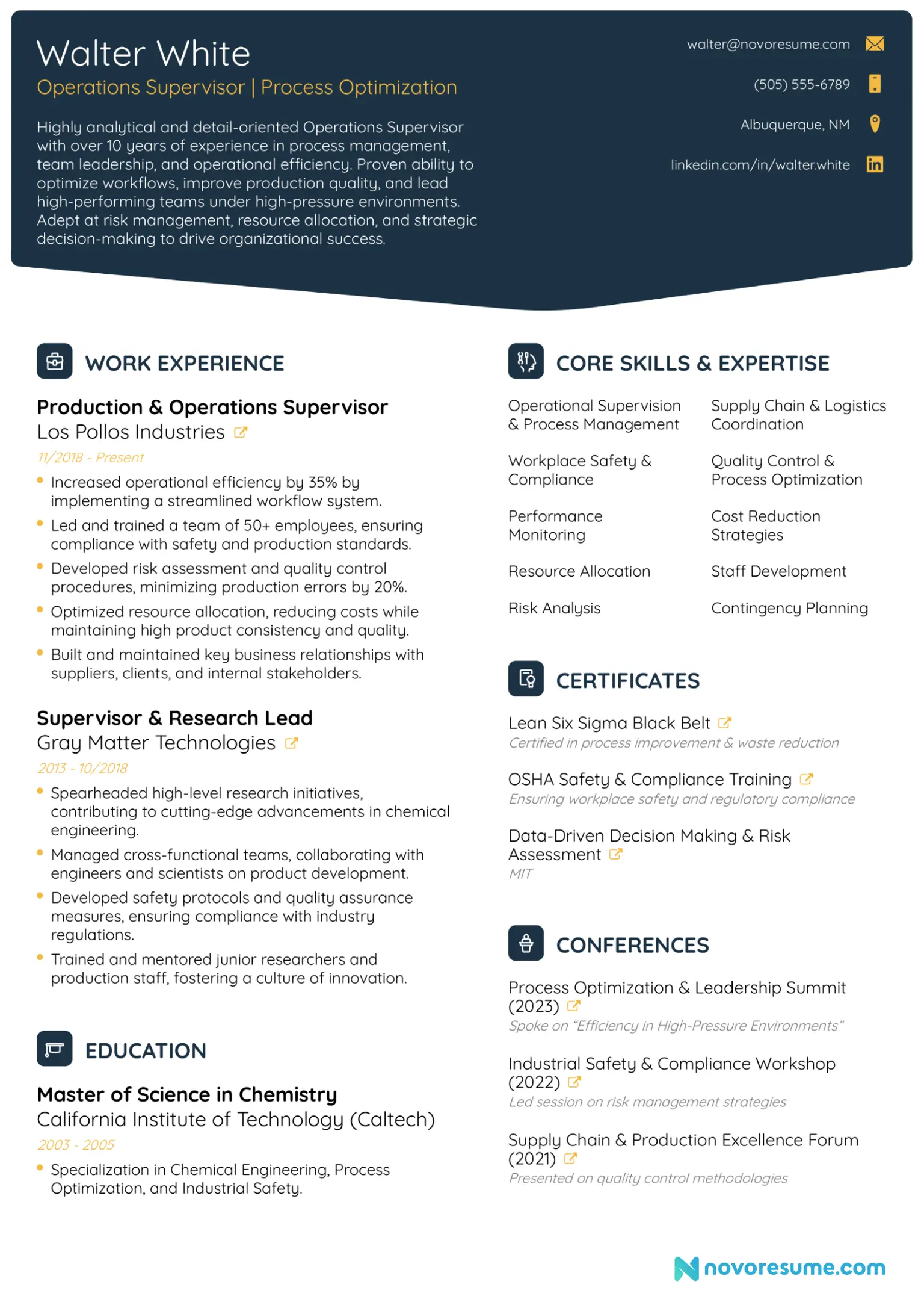Supervisor Resume Example for 2026 [Tips & Skills to Land the Job]